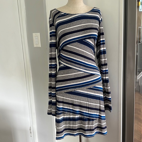 Max Studio | Dresses | Max Studio Long Sleeve Striped Layered Bodycon ...